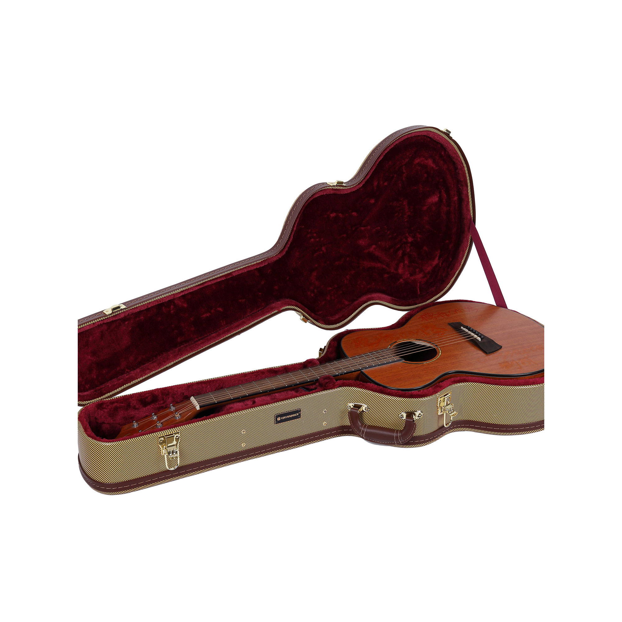 Wood Case OM 000 14 Frets Guitar Case Acoustic Crossrock Case Company Wood Case OM 000 14 Frets Guitar Case Acoustic Crossrock Case Company